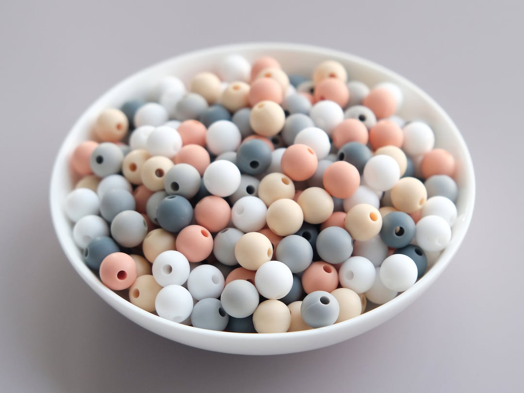5 Color 9mm Round Silicone Beads,bulk Silicone Beads,silicone Beads Diy ...