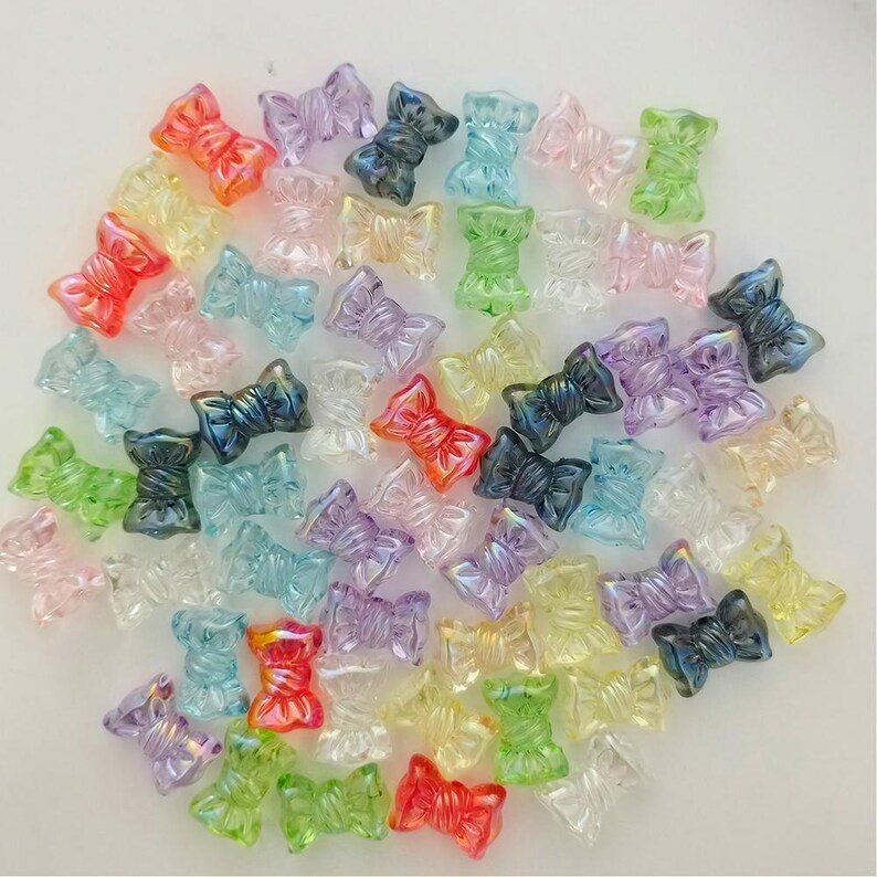 UV Acrylic Bow Beads, DIY Jewelry Supplies - Etsy