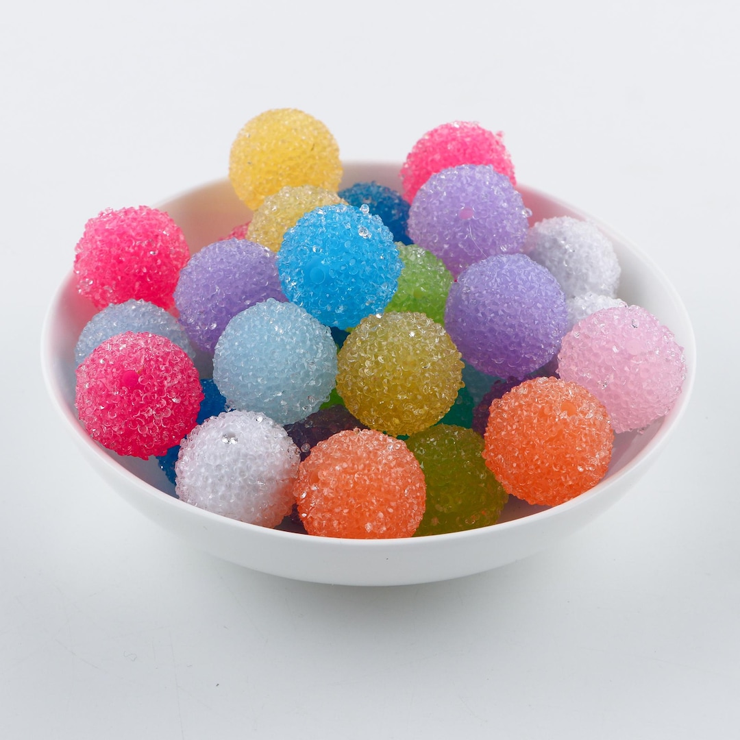 Gradient Rhinestone Sugar Bubblegum Beads, Acrylic Beading Supplies ...