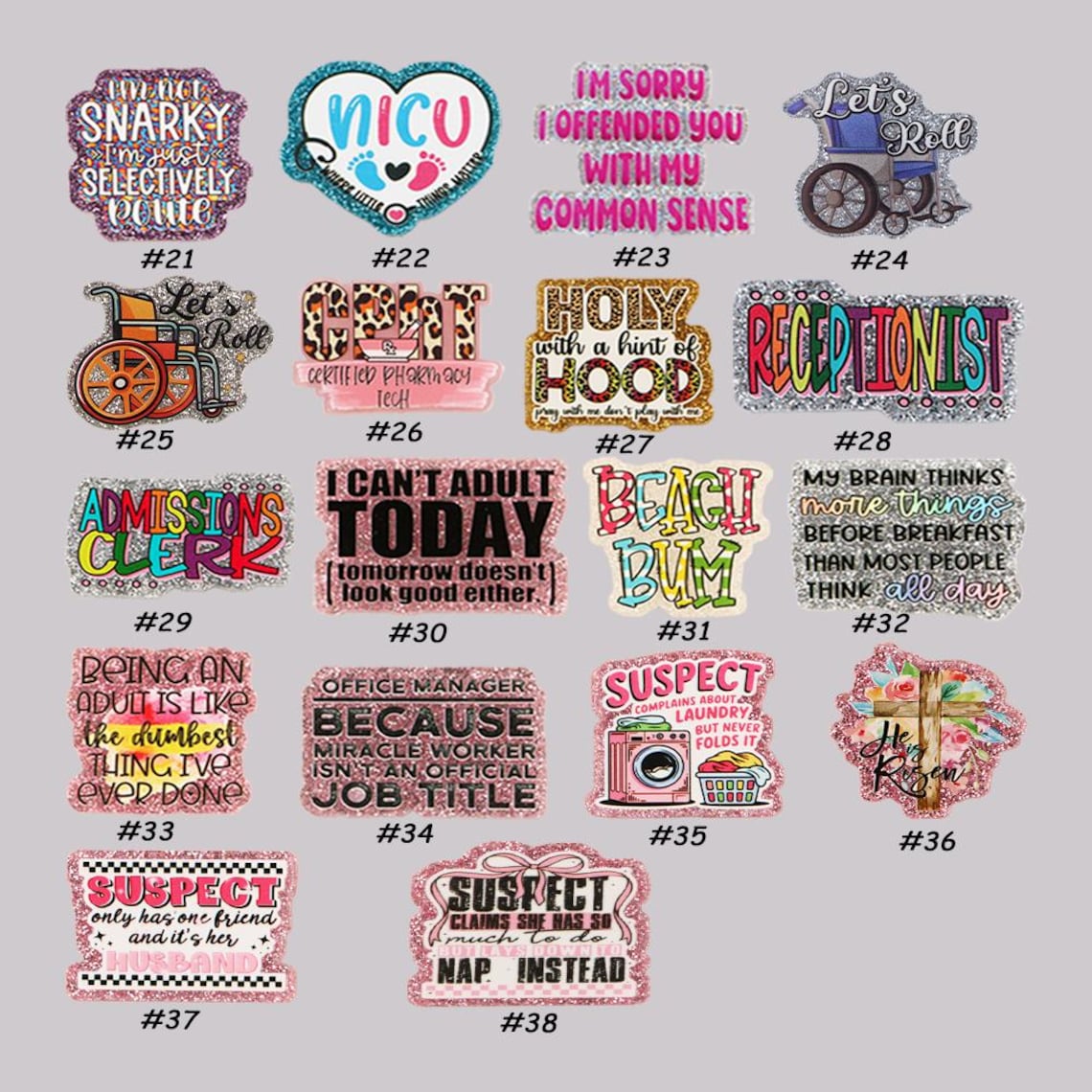 No Hole Acrylic Flat Saying Charms, Badge Reel, Magnet Making Supplies ...