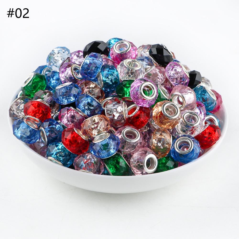 Assorted Resin Beads,large Hole European Spacer Beads,charm Beads,lamp ...