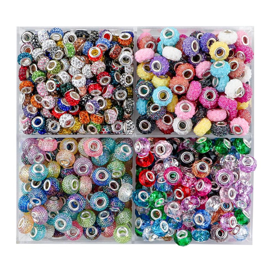 Assorted Resin Beads,large Hole European Spacer Beads,charm Beads,lamp ...