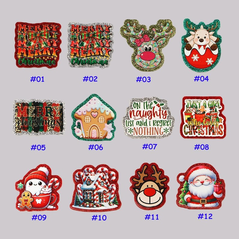 Christmas Acrylic Flat Backs for Badge Reels, Magnets Making,christmas ...