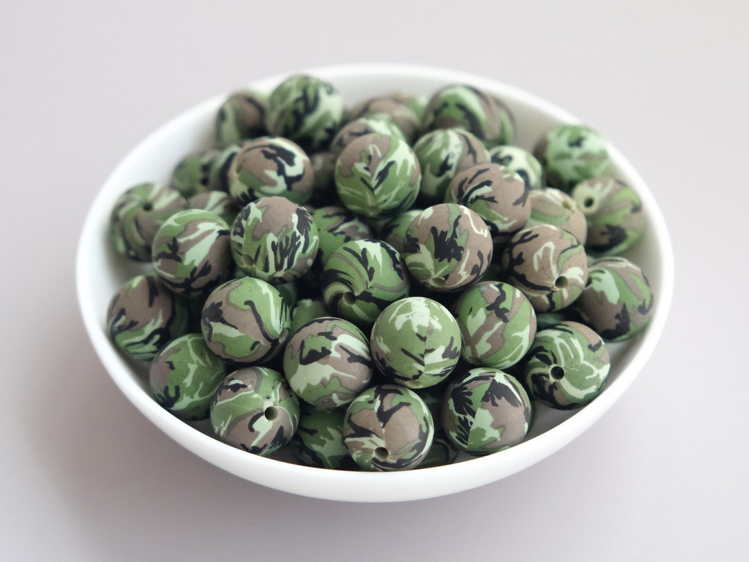 Camo Print Silicone Round Beads, DIY Jewelry Making Supplies - Etsy