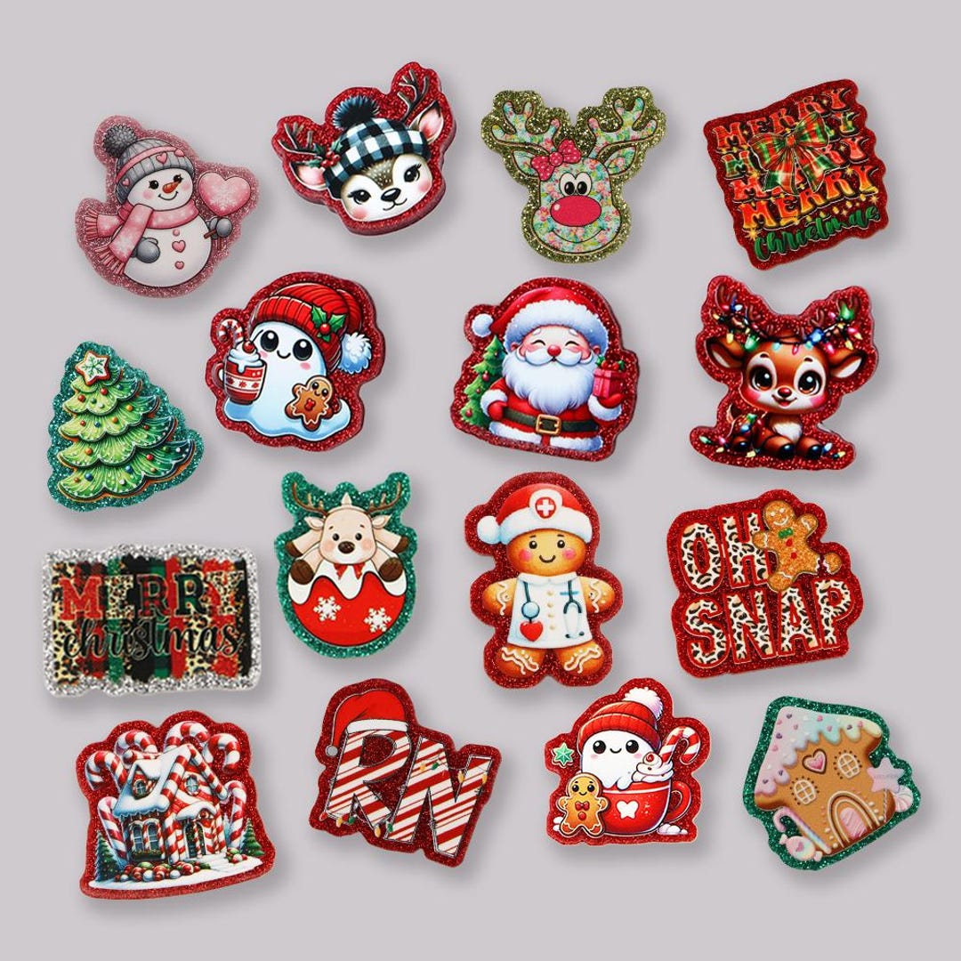 Christmas Acrylic Flat Backs for Badge Reels, Magnets Making,christmas ...