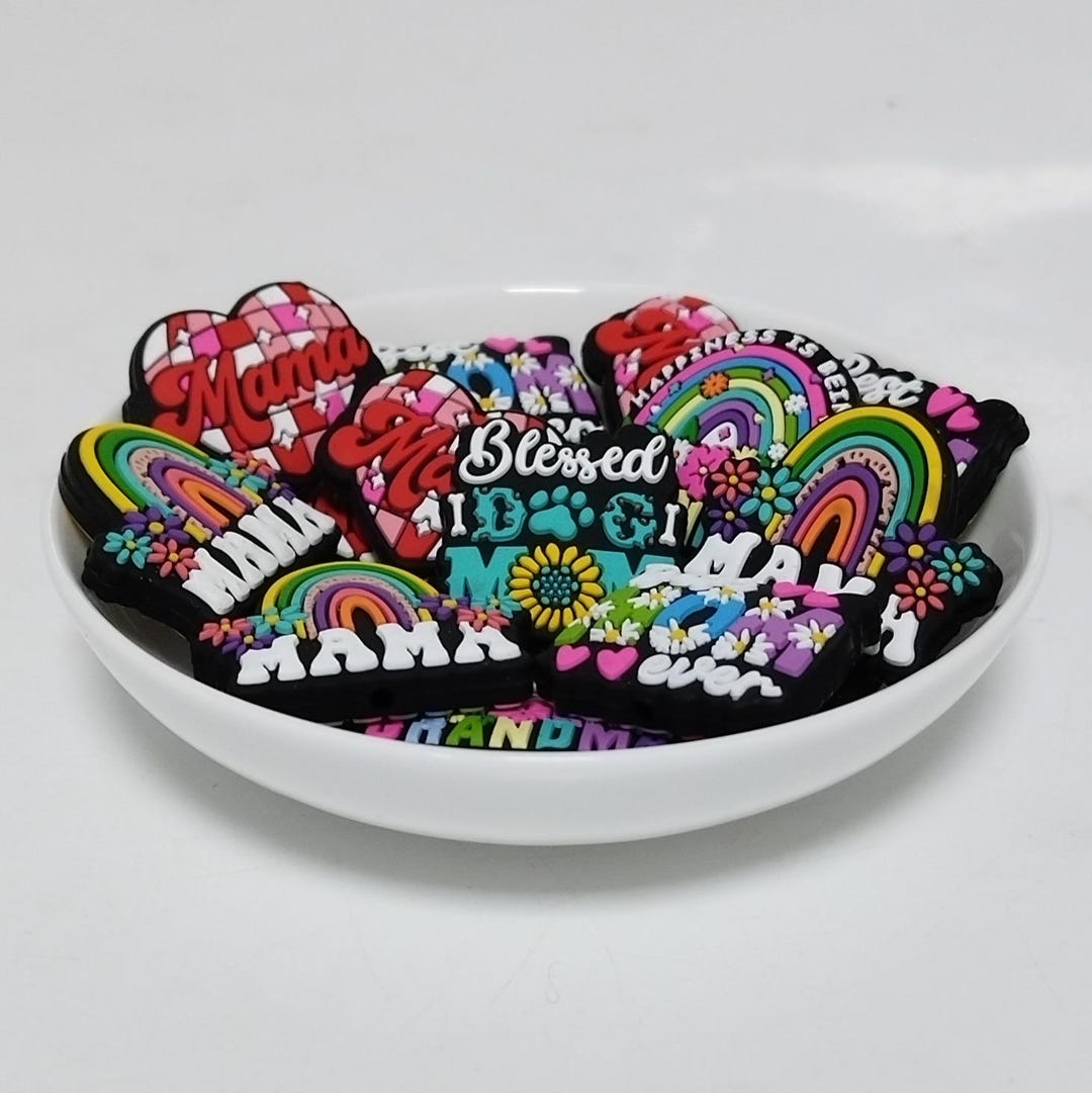 MOM Silicone Focal Beads,mama Silicone Beads Mix,silicone Beads DIY ...