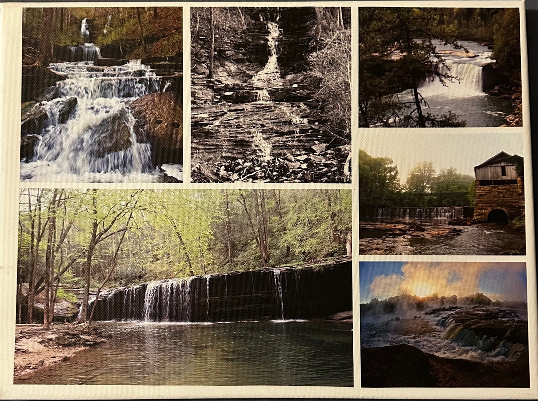 Waterfall Collage. 12x16 Canvas Print - Etsy