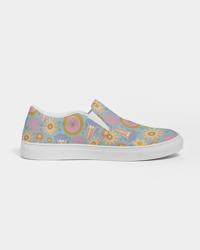 Trippy Y2K Shoes, Groovy Aesthetic Women's Slip-on Canvas, Funky ...