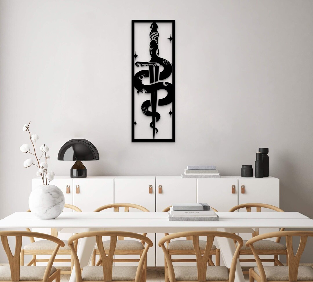 Snake Wall Hanging Sword Metal Wall Art Unique Snake Wall - Etsy