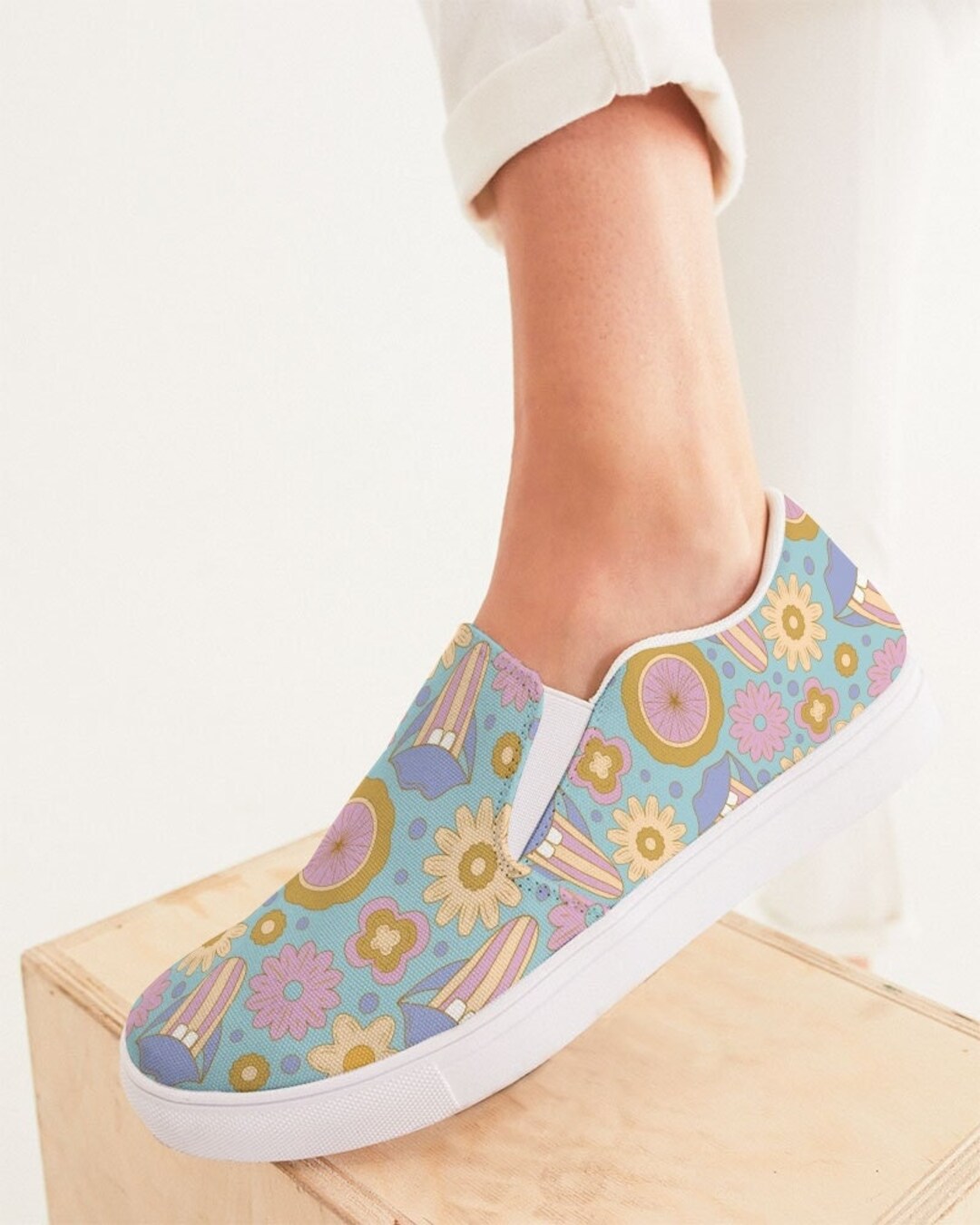 Trippy Y2K Shoes, Groovy Aesthetic Women's Slip-on Canvas, Funky ...
