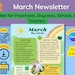 Editable Classroom Newsletter Template: March, Weekly (CANVA Digital ...