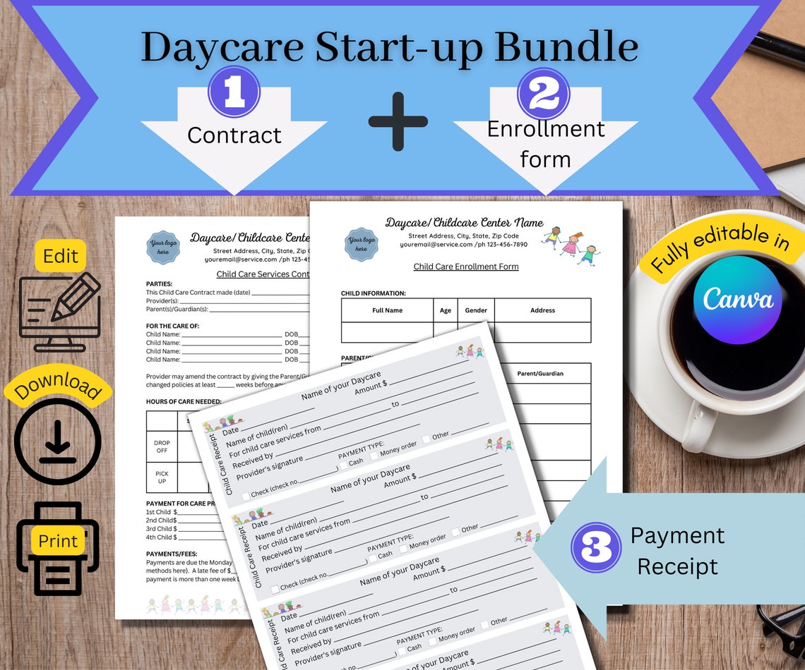 Daycare Forms Bundle, Printable Forms for Daycare, Childcare Forms ...