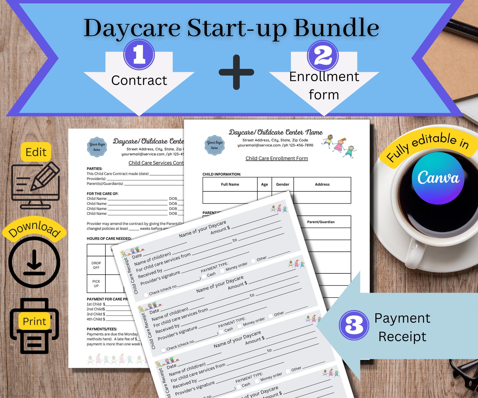 Daycare Forms Bundle, Printable Forms for Daycare, Childcare Forms ...