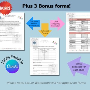 Daycare Emergency Plan, Childcare Emergency Plan, Daycare Forms ...