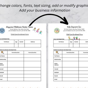 Daycare Forms Bundle, Printable Forms for Daycare, Childcare Forms ...