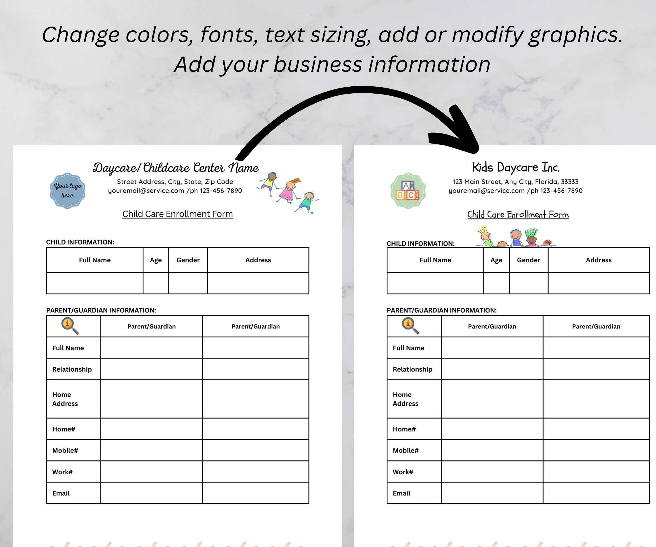 Daycare Forms Bundle, Printable Forms for Daycare, Childcare Forms ...