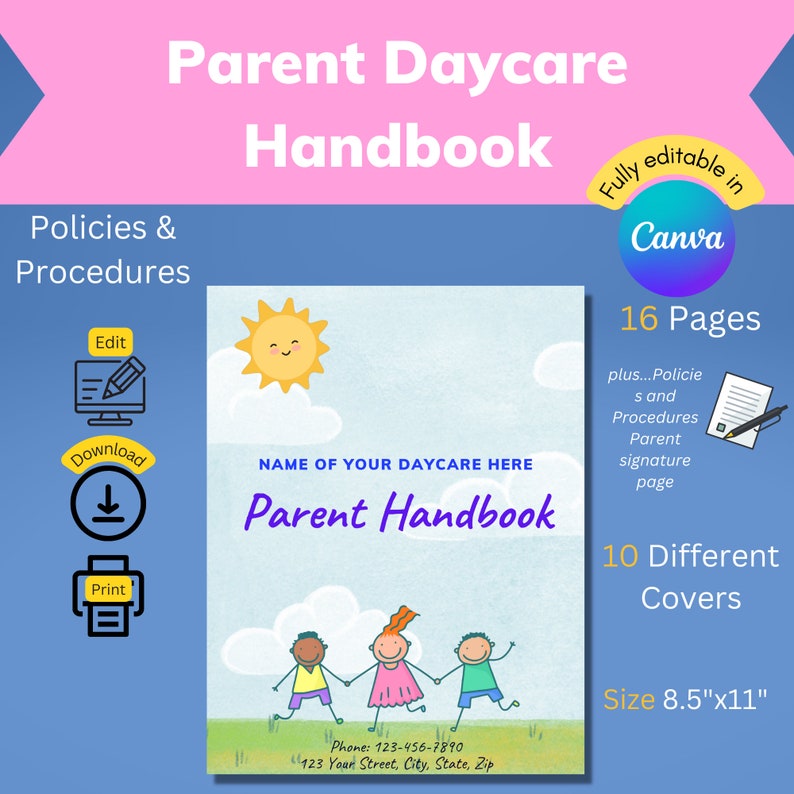 Editable Daycare Starter Kit, Ideal for Preschools, Daycares, in Home ...