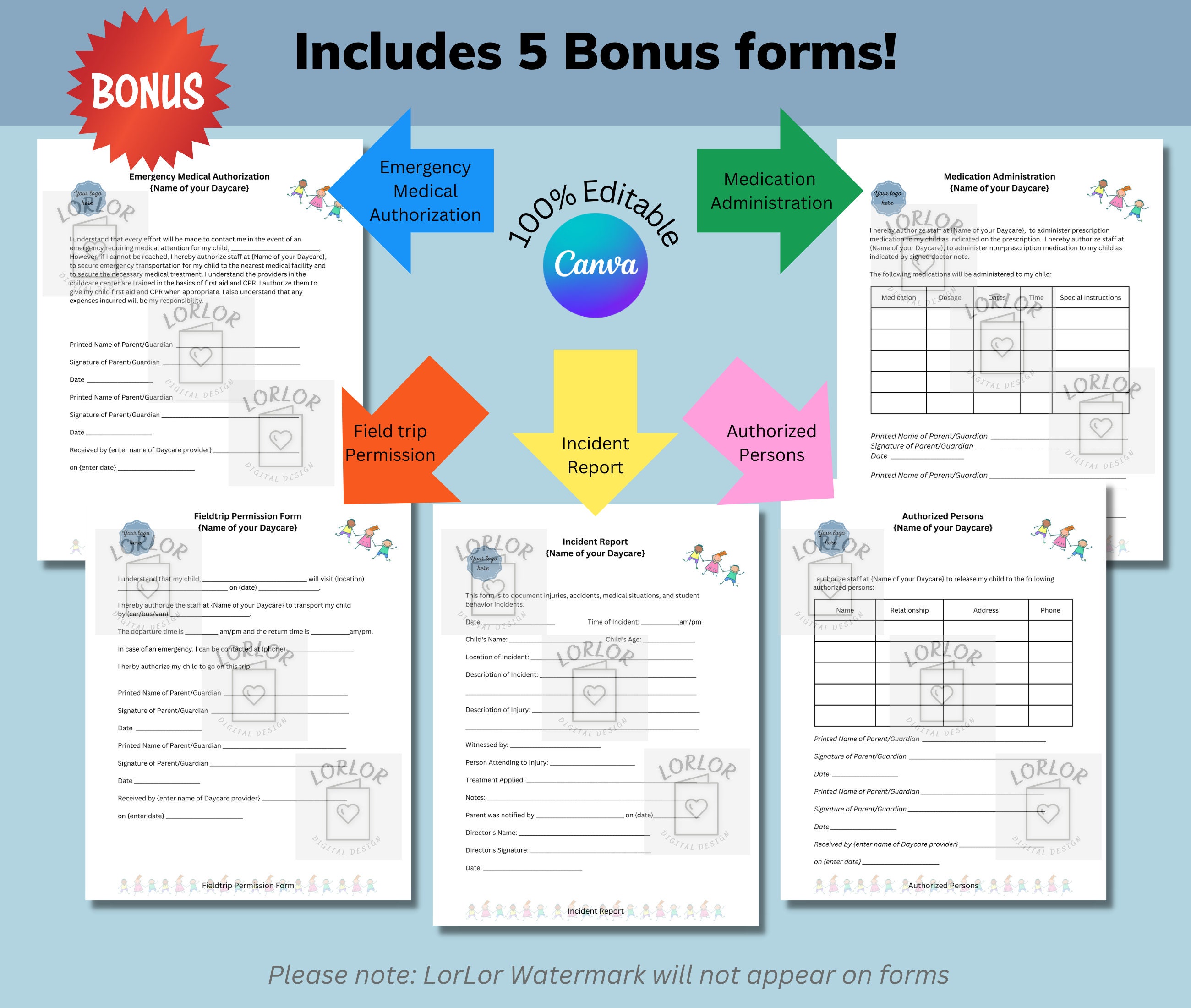 Editable Daycare Parent Handbook Template, Childcare Policies and ...