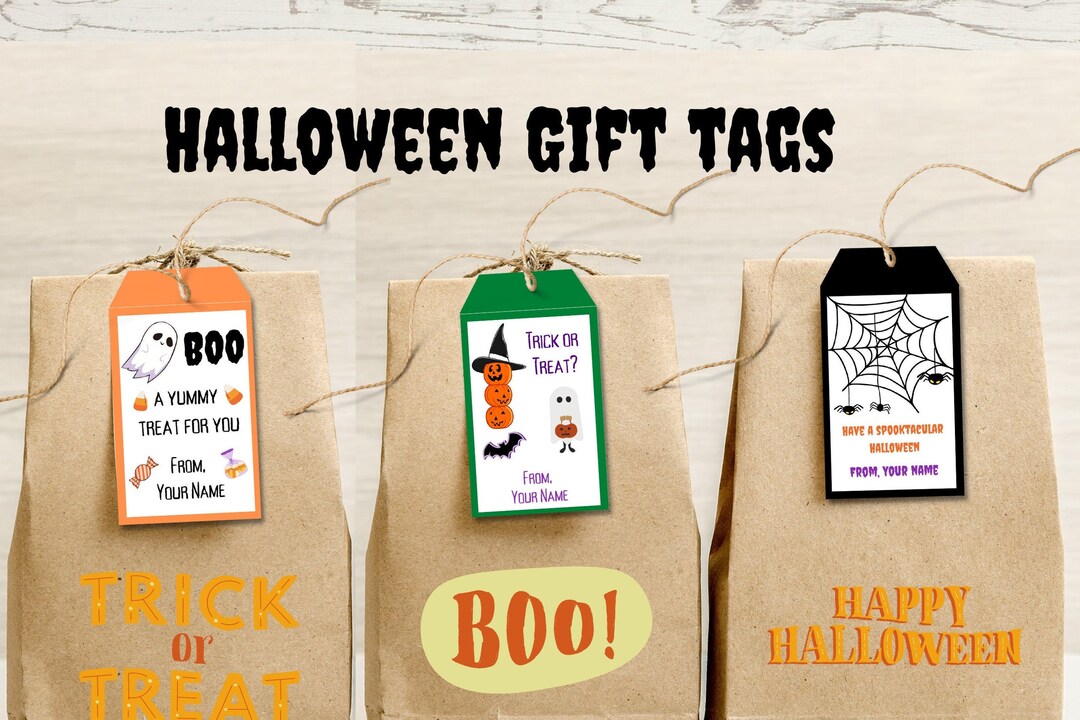 Editable Halloween Gift Tags, Halloween Party Tags, Halloween Favor ...