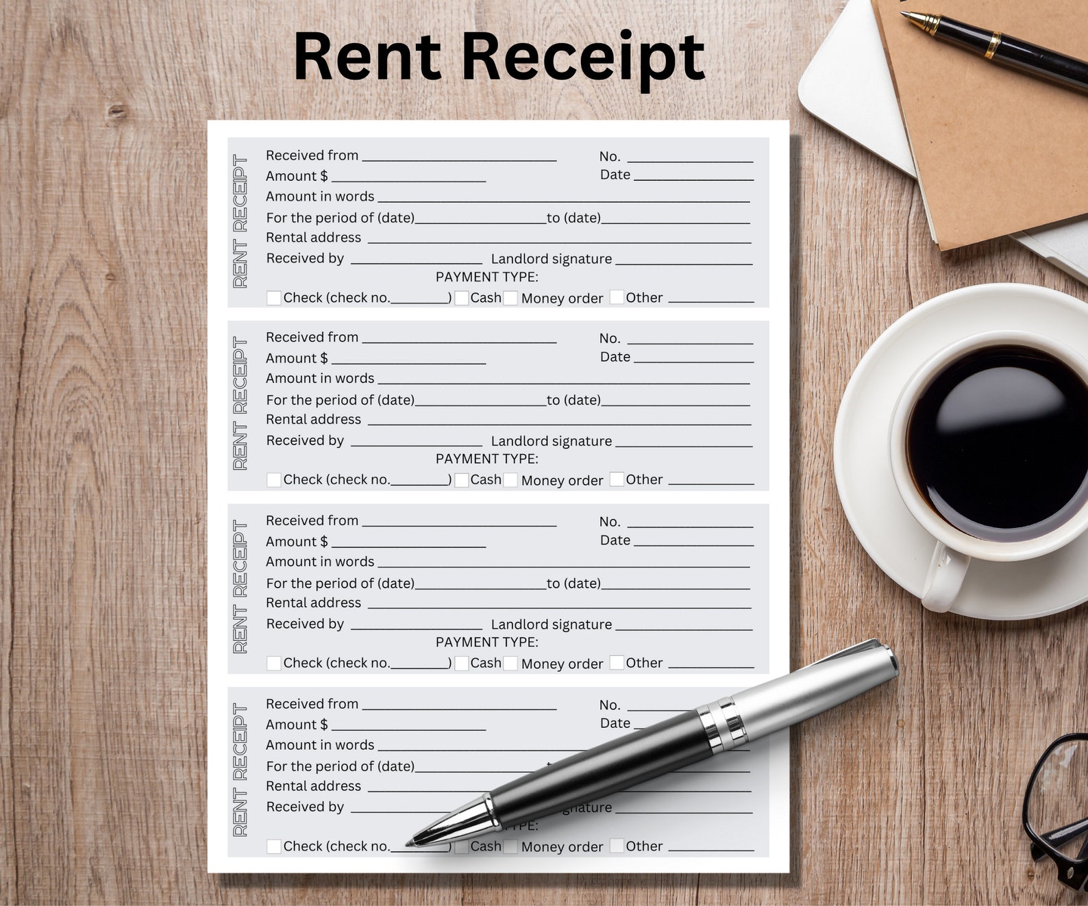 Rent Receipt, Rental Receipt, Receipt Template, Landlord Rent Receipt ...