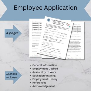 Daycare Employee BUNDLE, Includes Employee Handbook, Application, and ...