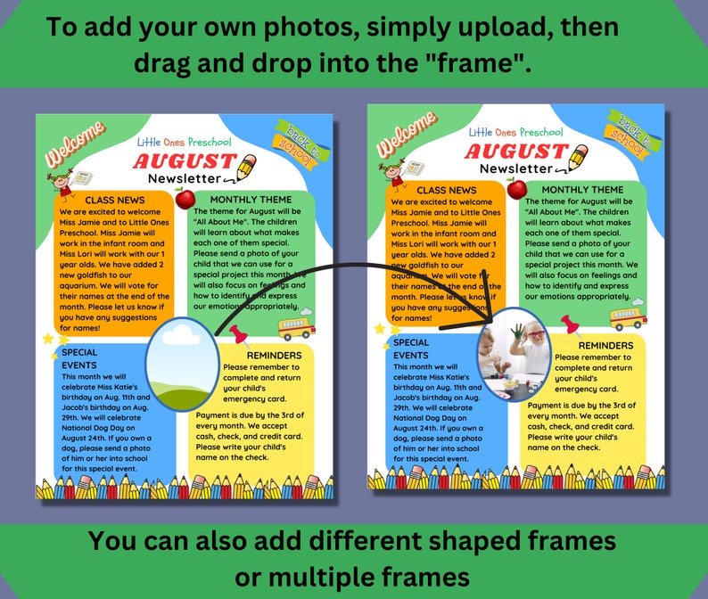 Editable Classroom Newsletter Template: August, Preschool, Teacher ...