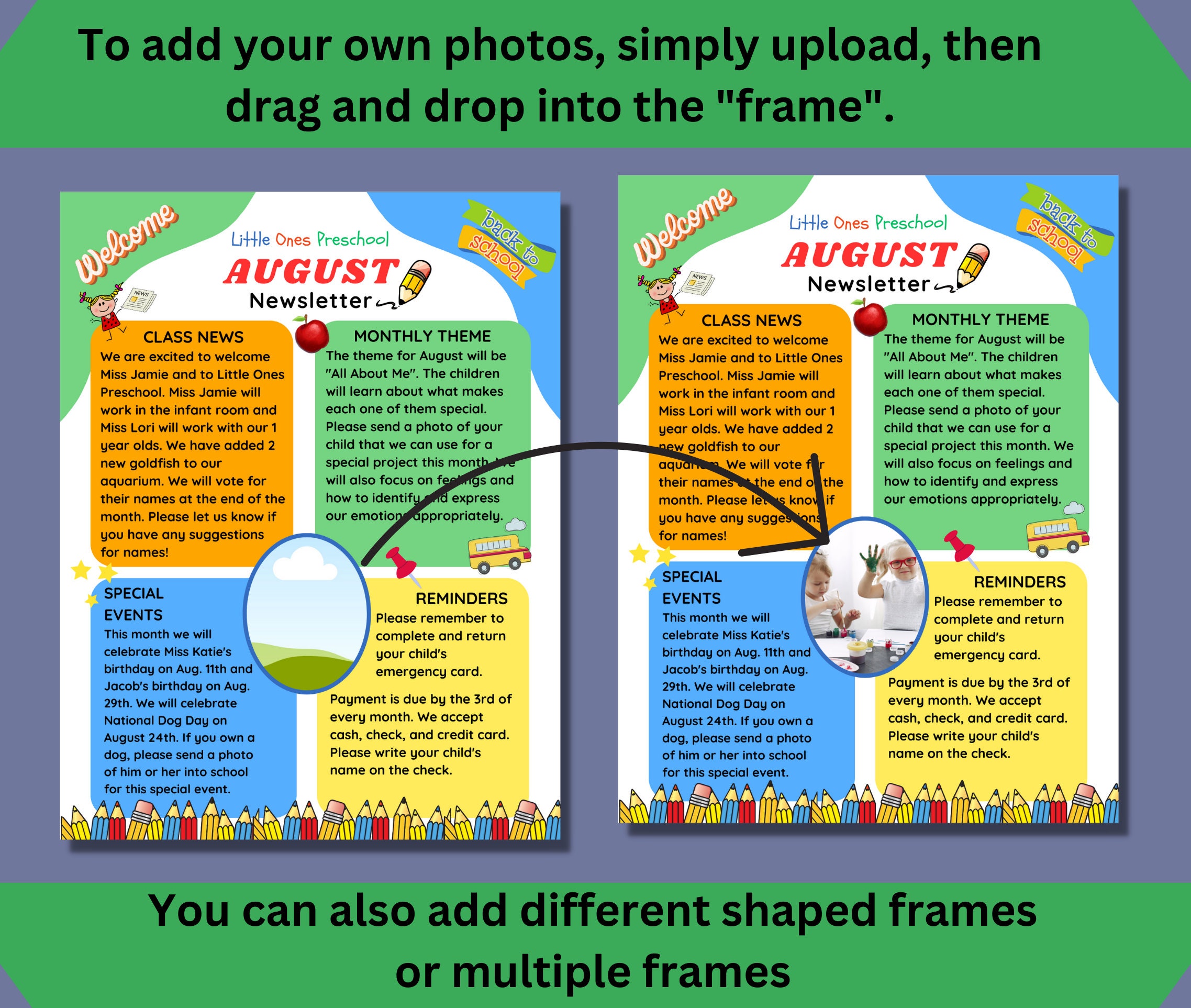 Editable Classroom Newsletter Template: August, Preschool, Teacher ...