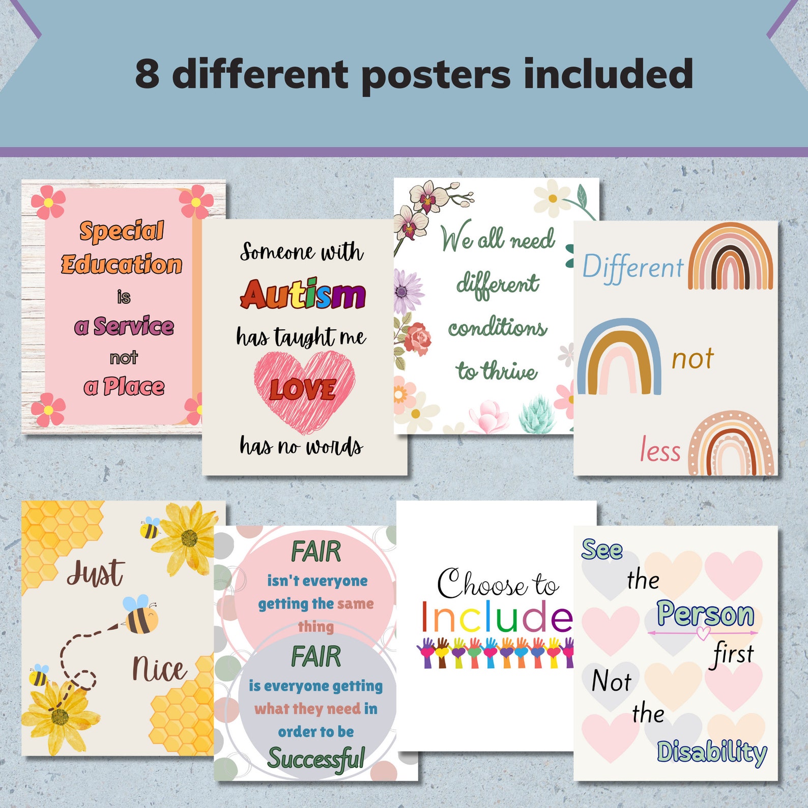 Disability Awareness Posters, Inclusion Poster Bundle, Neurodiversity ...