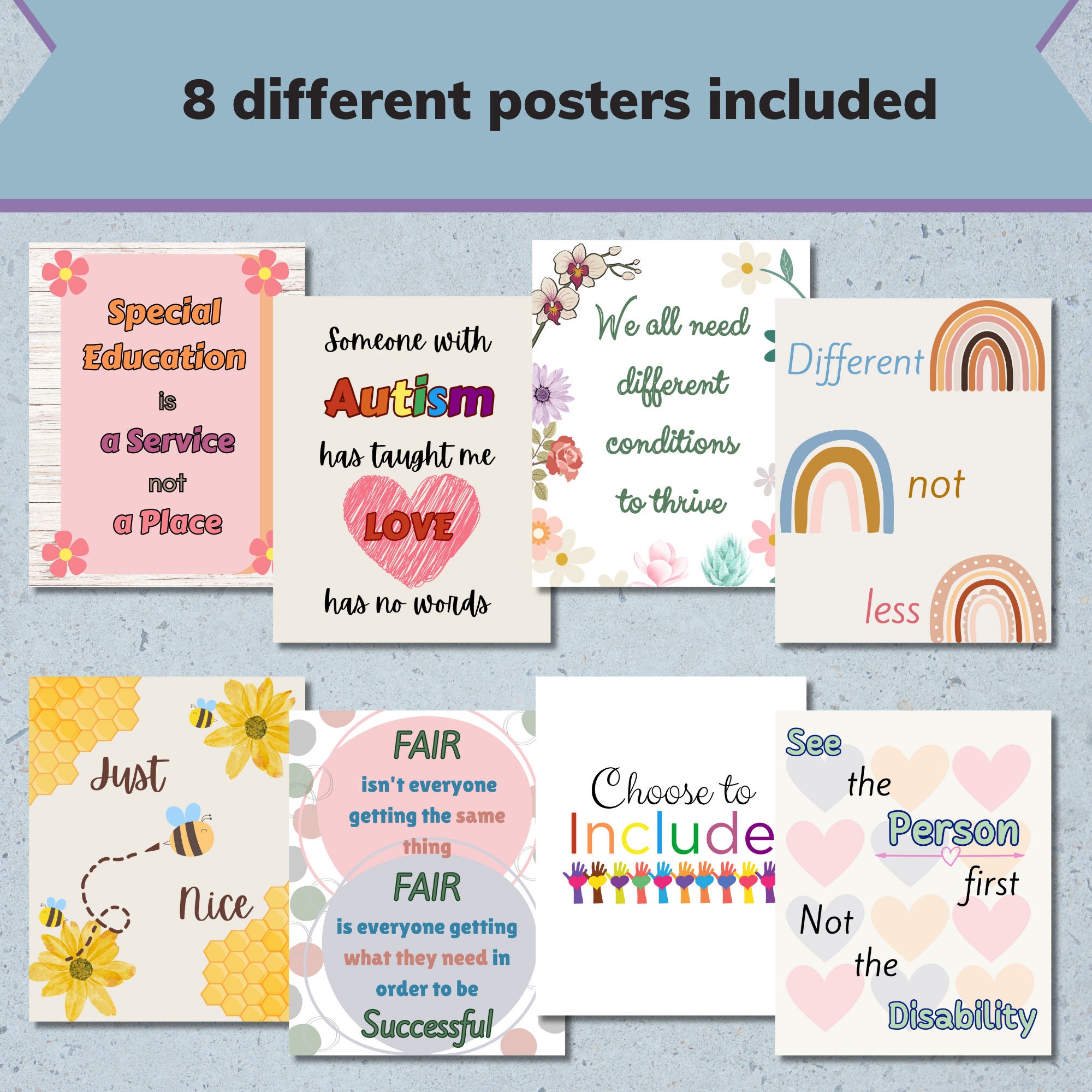 Special Education Posters, Inclusion Poster Bundle, Neurodiversity Art ...