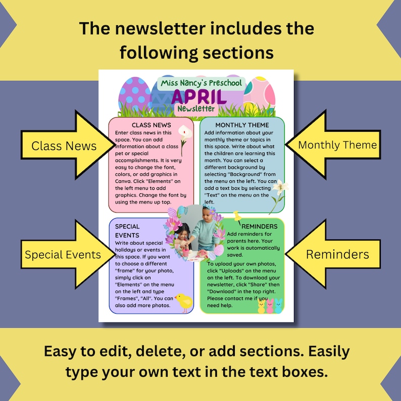 Editable Classroom Newsletter Template: April, Weekly (canva Digital ...