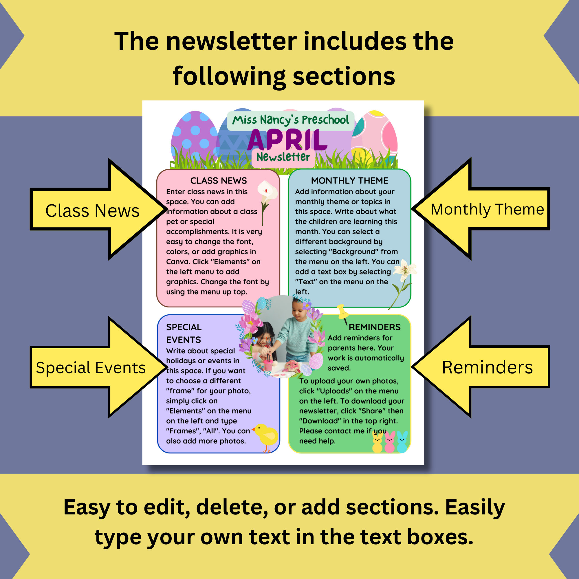 Editable Classroom Newsletter Template: April, Weekly (canva Digital ...