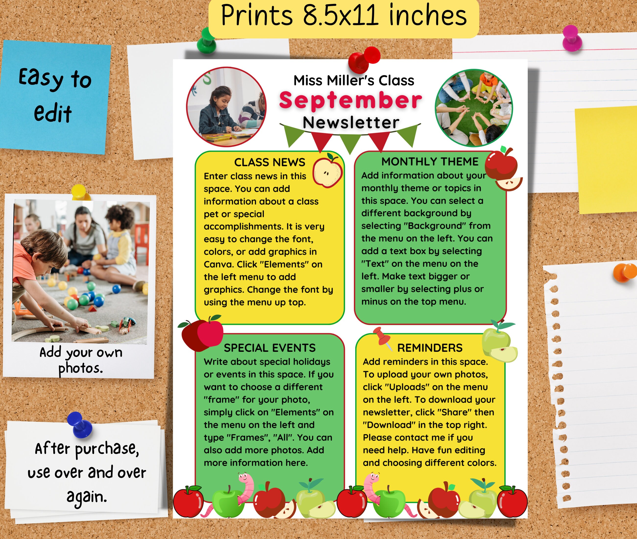 Editable Classroom Newsletter Template: Monthly, Weekly (CANVA Digital ...
