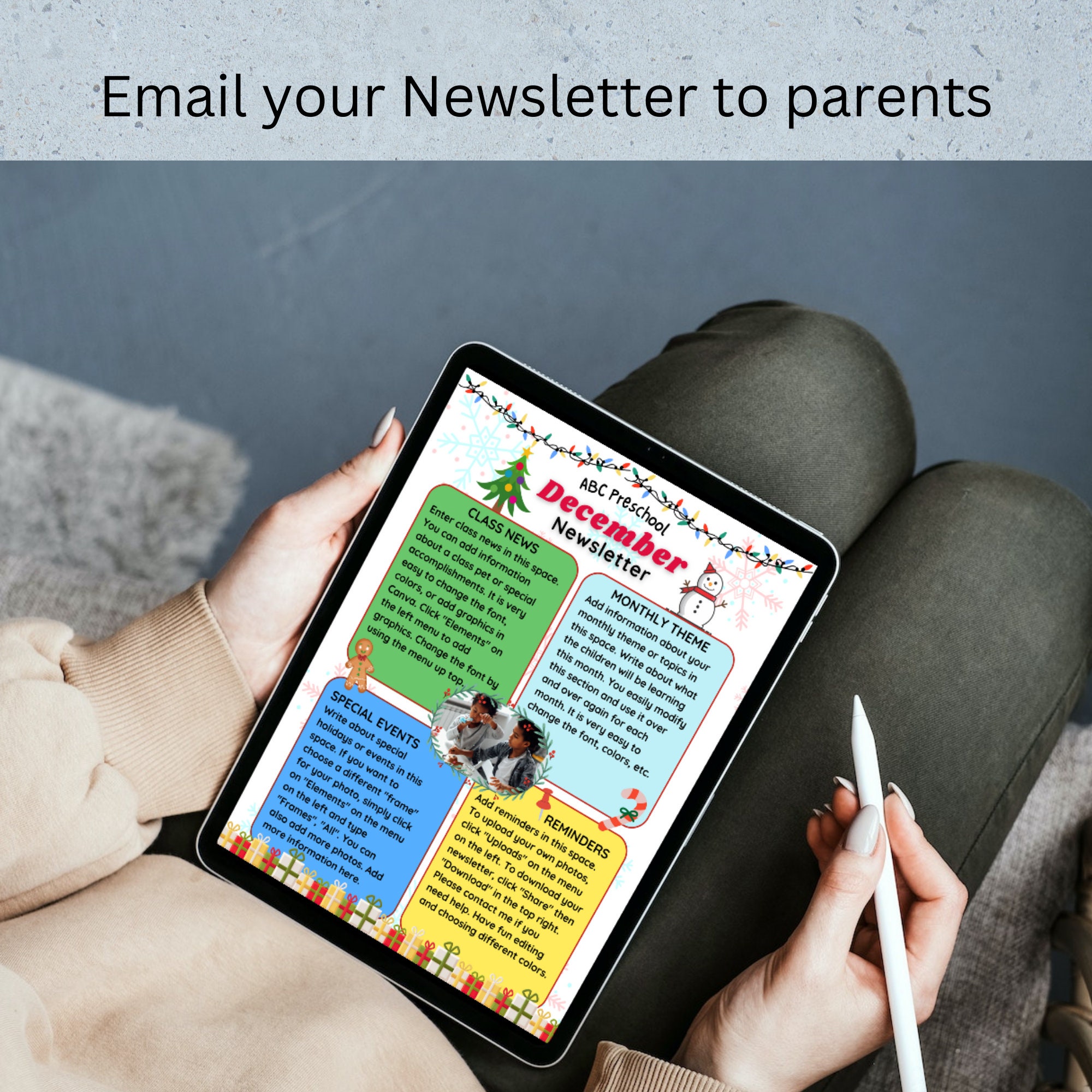 Winter Theme Newsletter Template: Teacher Classroom, December (canva ...