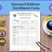 Daycare Enrollment Forms, Fully Editable, Child Care Enrollment Forms ...