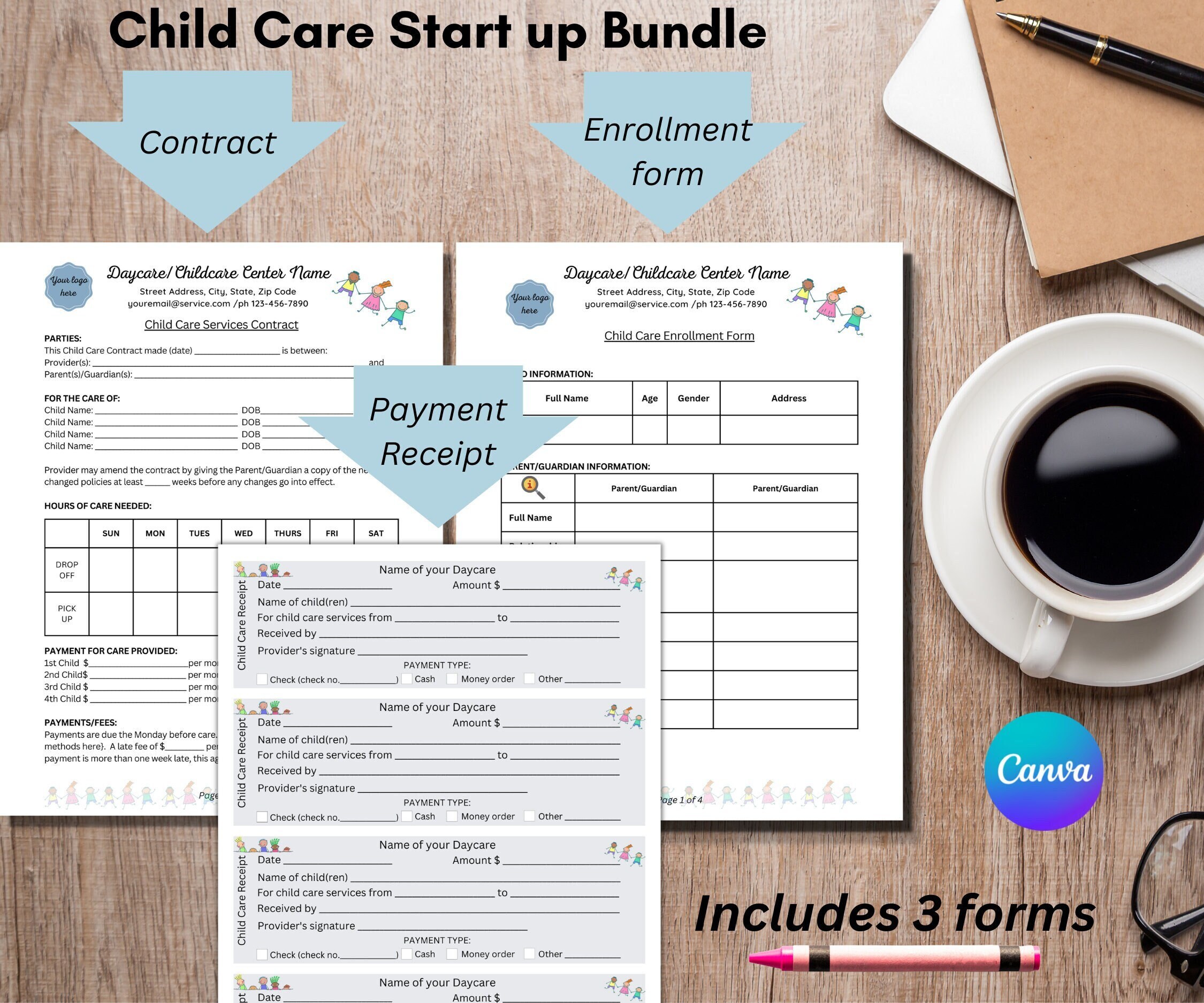 Daycare Forms Bundle Printable Forms for Daycare Childcare - Etsy Australia