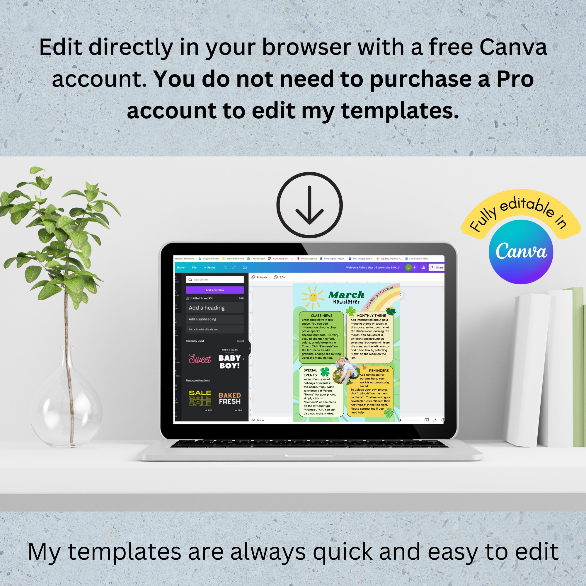 Editable Classroom Newsletter Template: March, Weekly (CANVA Digital ...