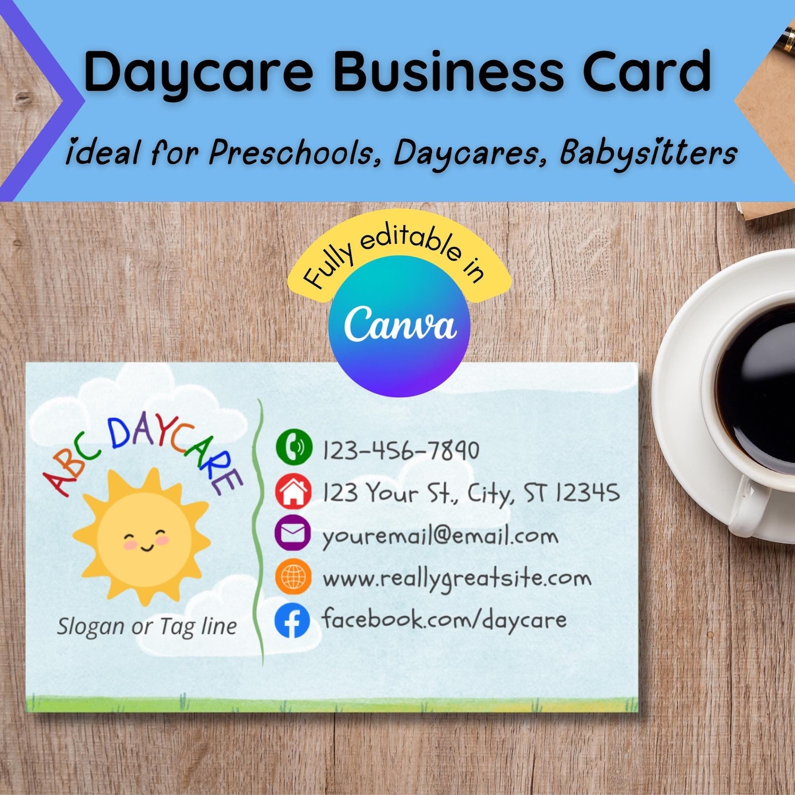 Childcare Business Card, Daycare Business, Daycare Provider, In-home ...