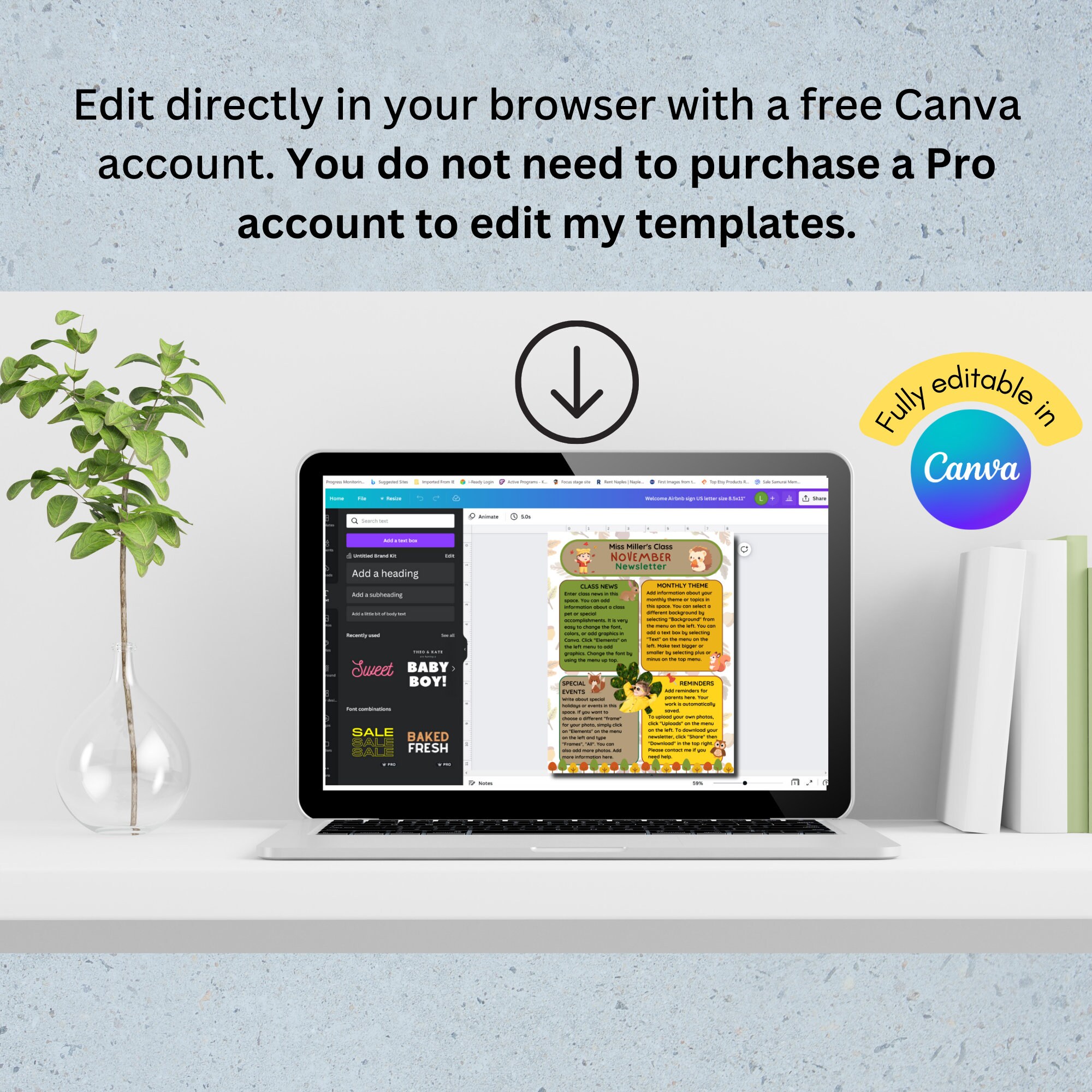 Editable Classroom Newsletter Template: Fall Theme (CANVA Digital ...