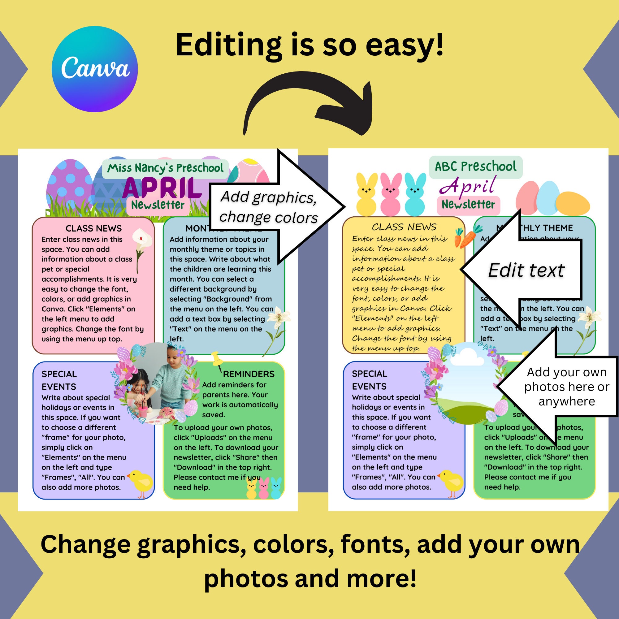 Editable Classroom Newsletter Template: April, Weekly (canva Digital ...