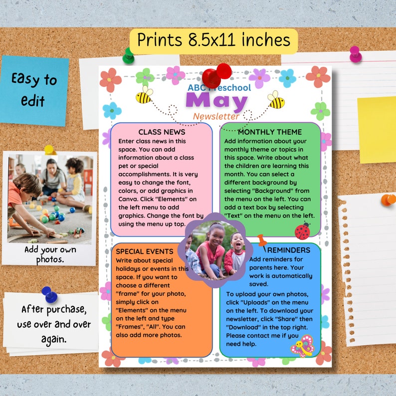 Editable May Classroom Newsletter Template: Teacher Communication ...