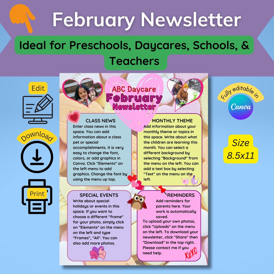 Classroom Newsletter Template, Monthly Newsletter, Teacher Newsletter ...