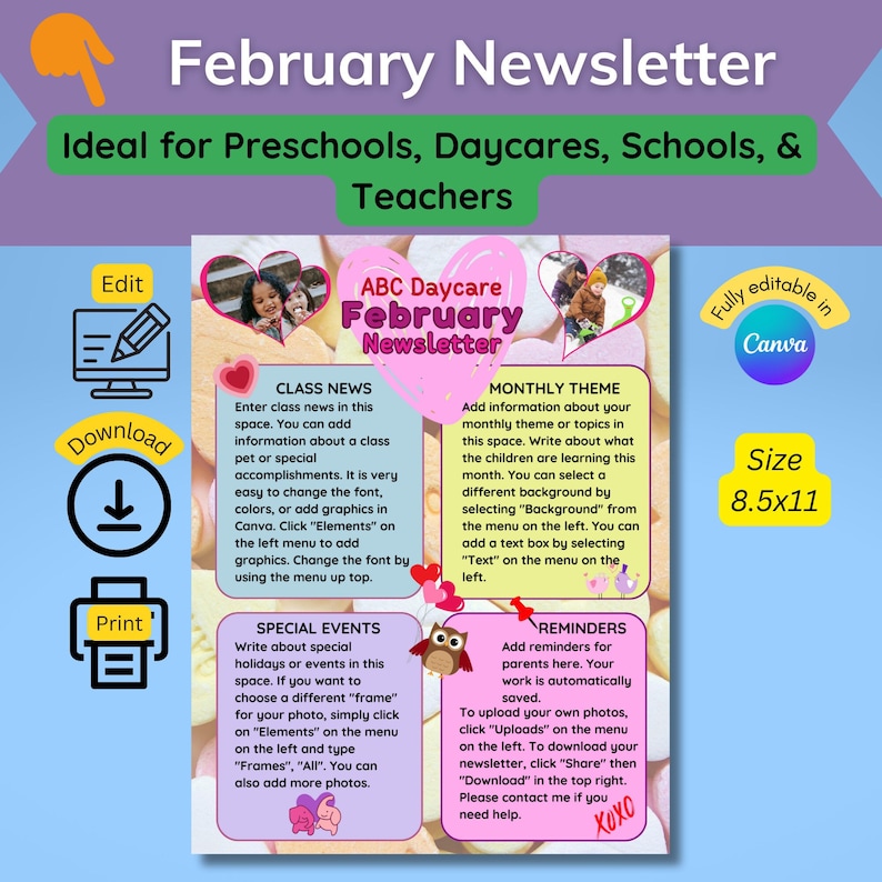 Classroom Newsletter Template, Monthly Newsletter, Teacher Newsletter ...