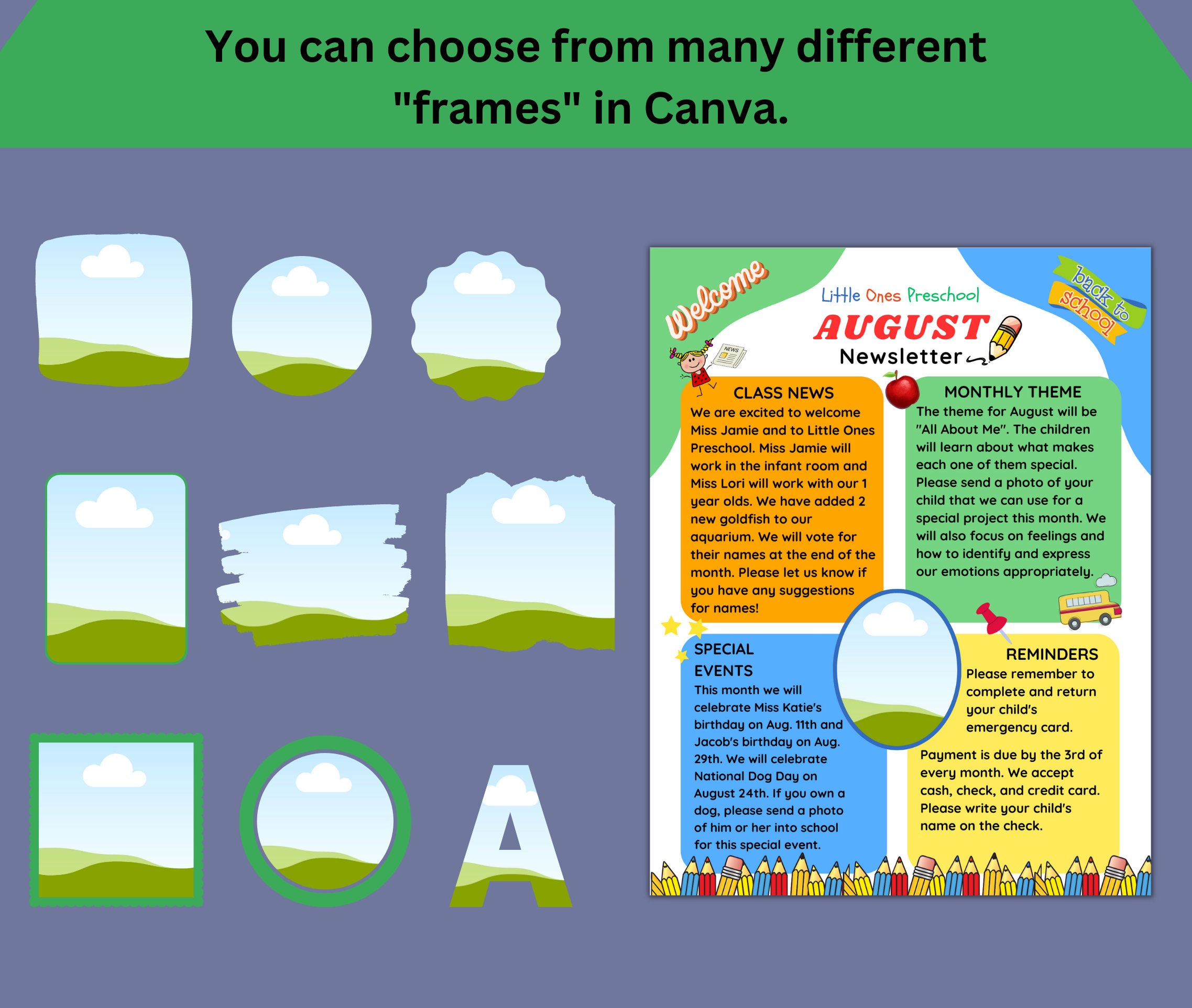 Editable Classroom Newsletter Template: August, Preschool, Teacher ...