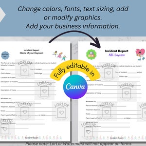 Daycare Incident Report, Incident Report, Boo Boo Report, Accident ...