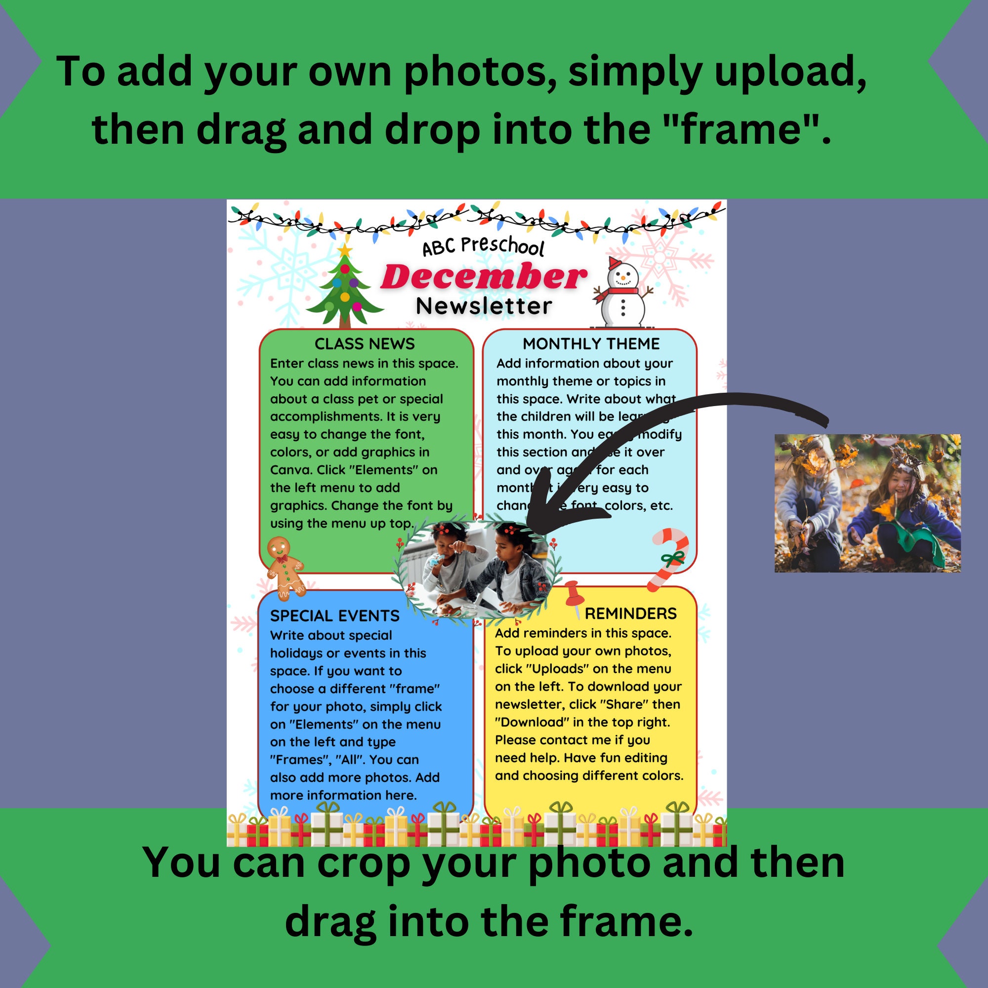 Winter Theme Newsletter Template: Teacher Classroom, December (canva ...
