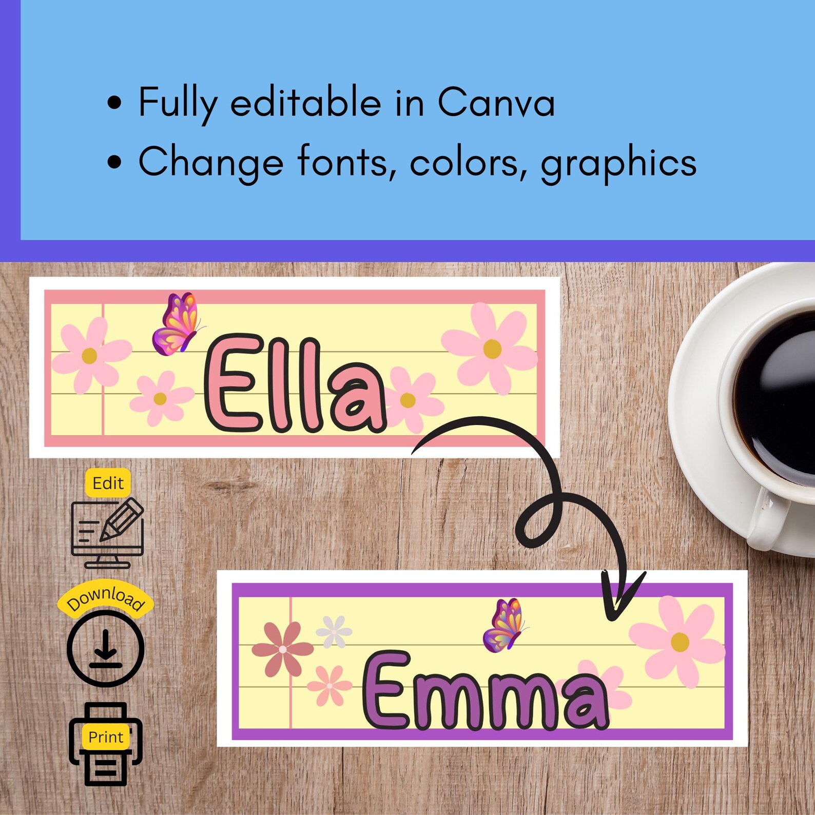 Student Name Tags, Name Tag Template, Name Tags Student, Classroom ...