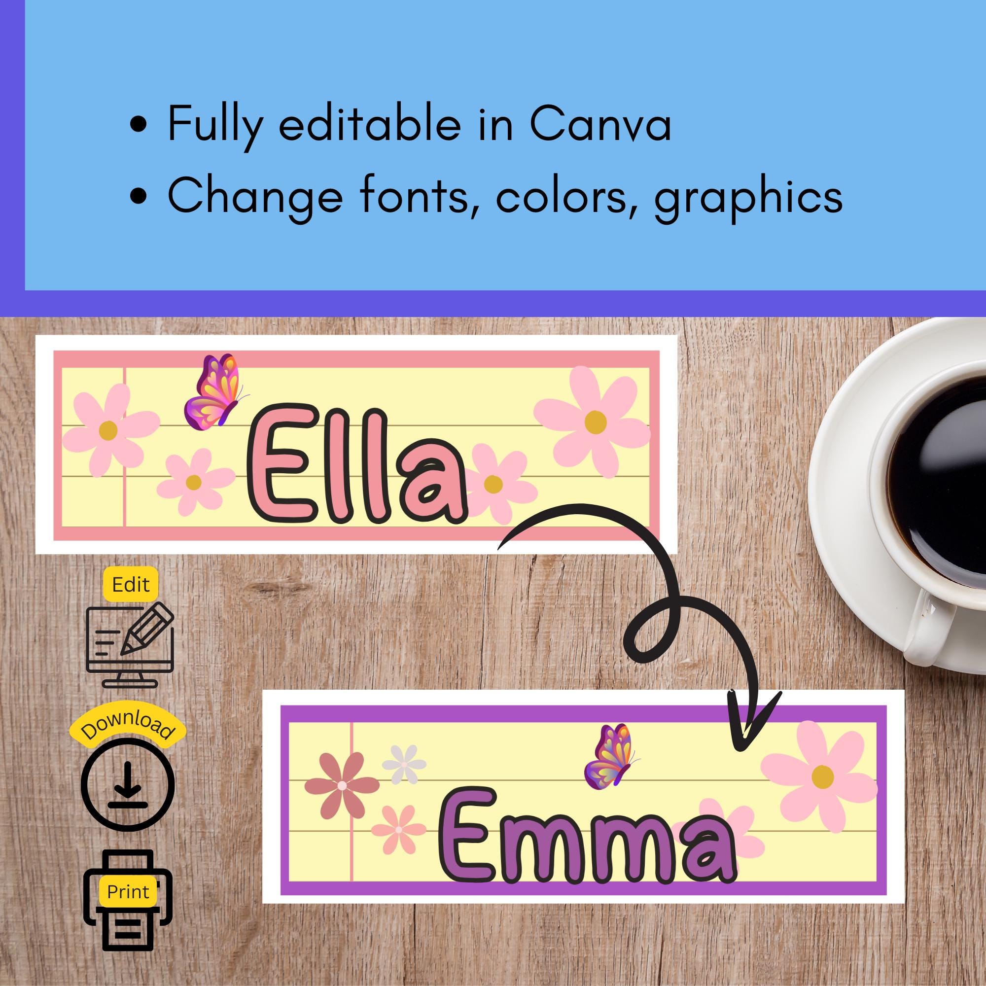 Student Name Tags, Name Tag Template, Name Tags Student, Classroom ...