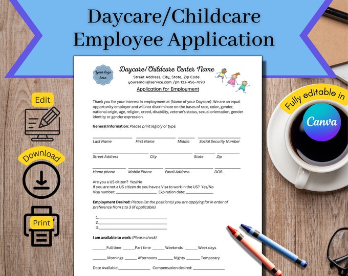 Complete Childcare Registration Packet, Daycare Enrollment Forms ...