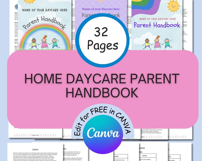 Daycare Parent Handbook, Childcare Enrollment Forms, Daycare Policies ...