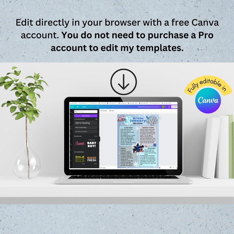 January Teacher Newsletter Template: Editable Winter Theme (CANVA ...